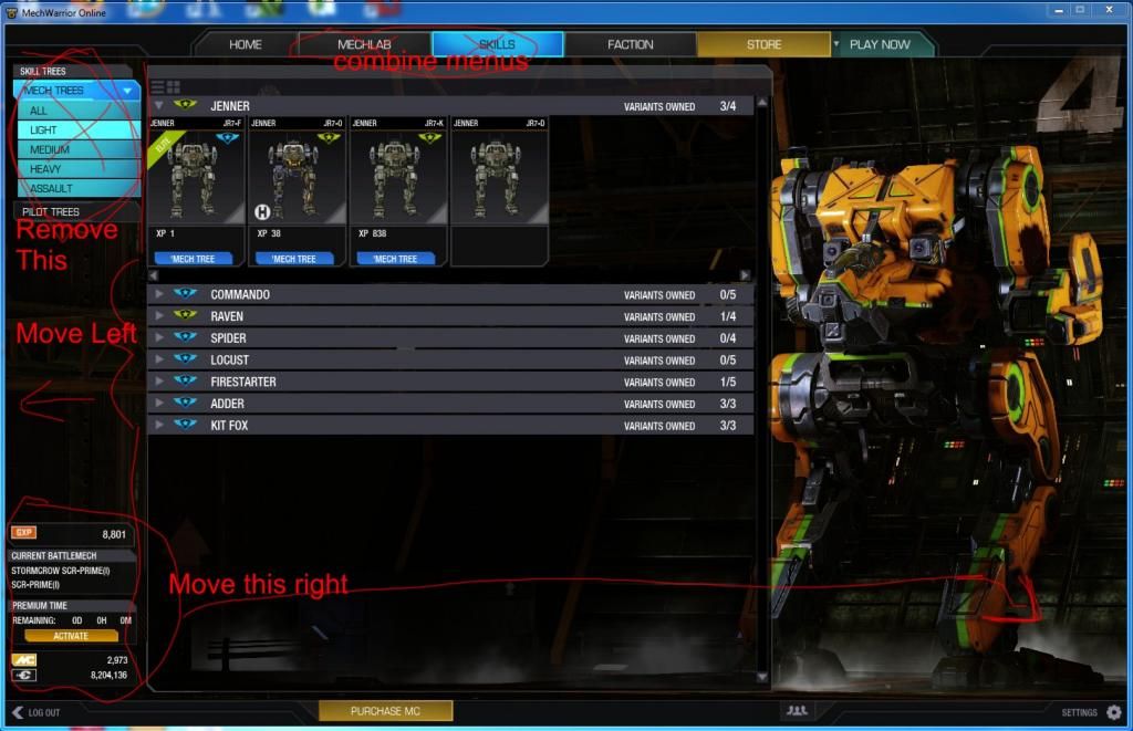 MWO: Forums - Ui Improvement To Menus With Pics