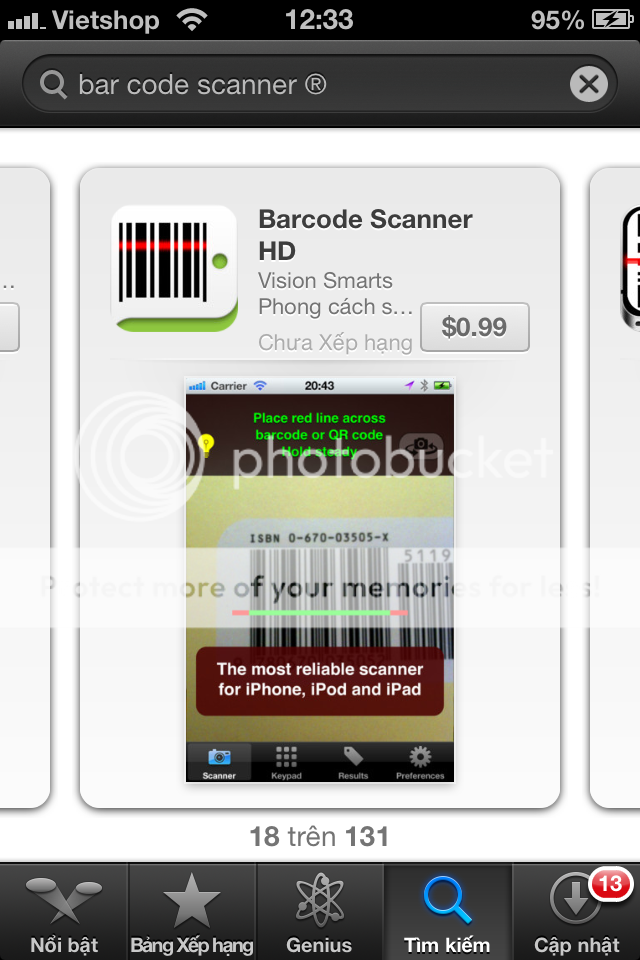 Barcode Scanner HD | Viết bởi vietshop_320caugiay